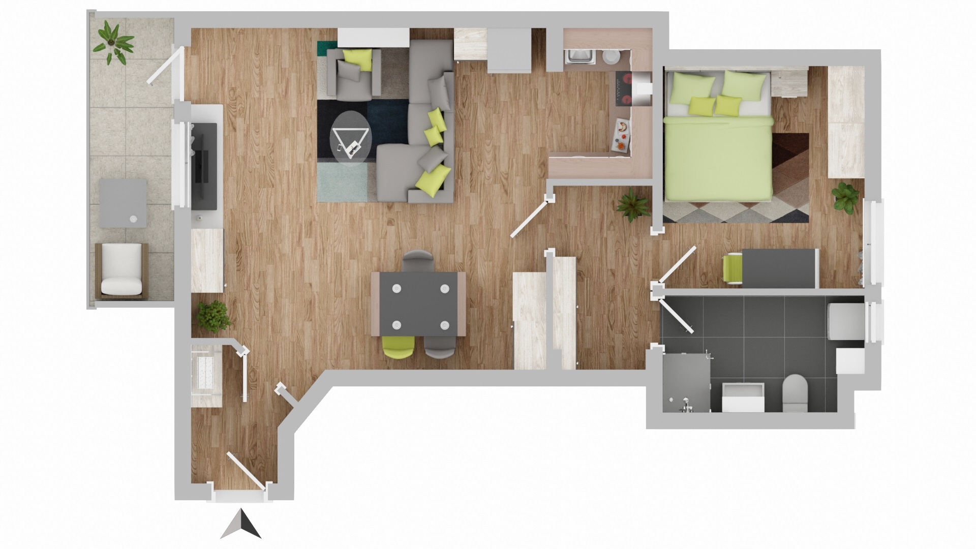 Zwei Zimmer Wohnung mit Balkon und Stellplatz im beliebten Geistviertel ...